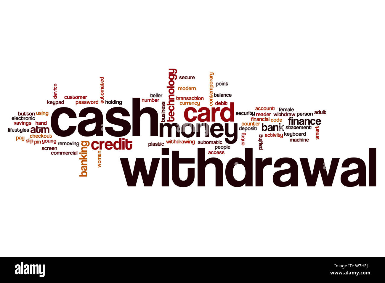 Cash withdrawal word cloud concept Stock Photo - Alamy