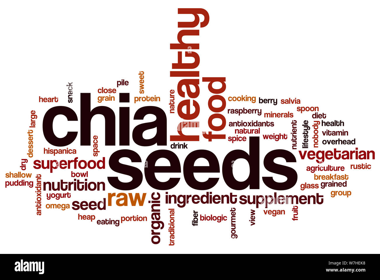 Chia seeds word cloud concept Stock Photo - Alamy