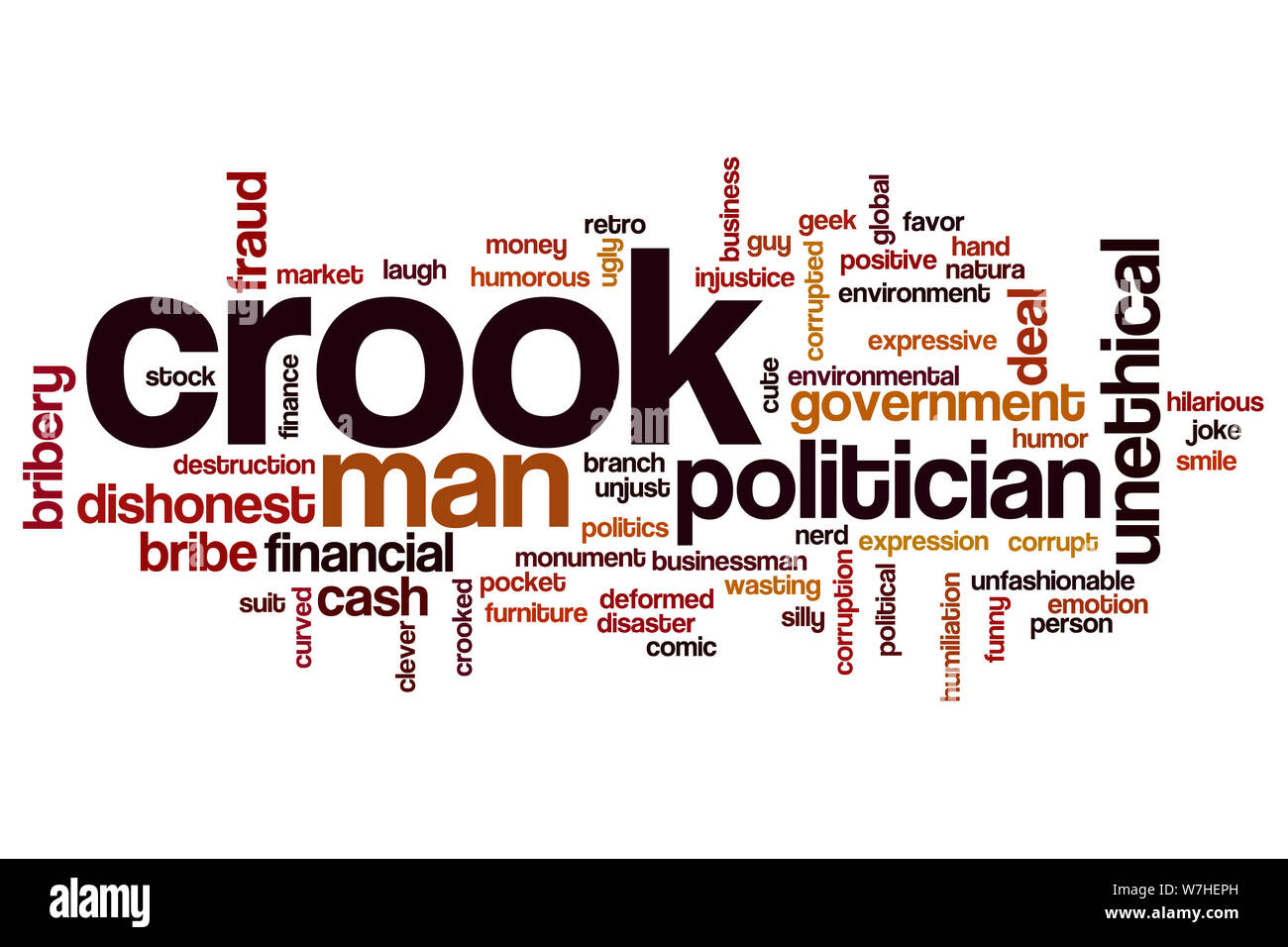 Crook word cloud concept Stock Photo - Alamy