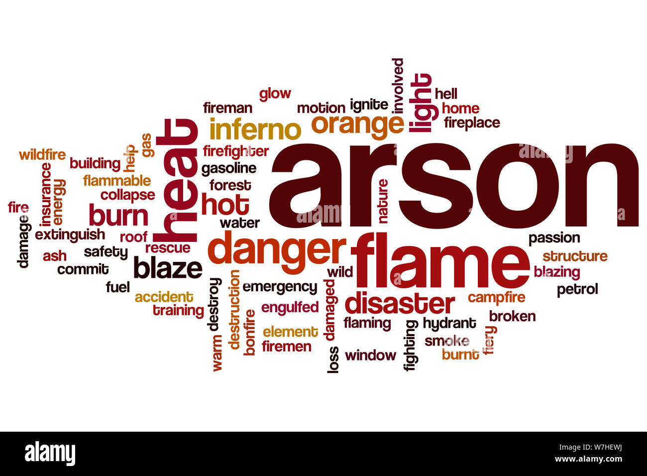 Arson word cloud concept Stock Photo - Alamy