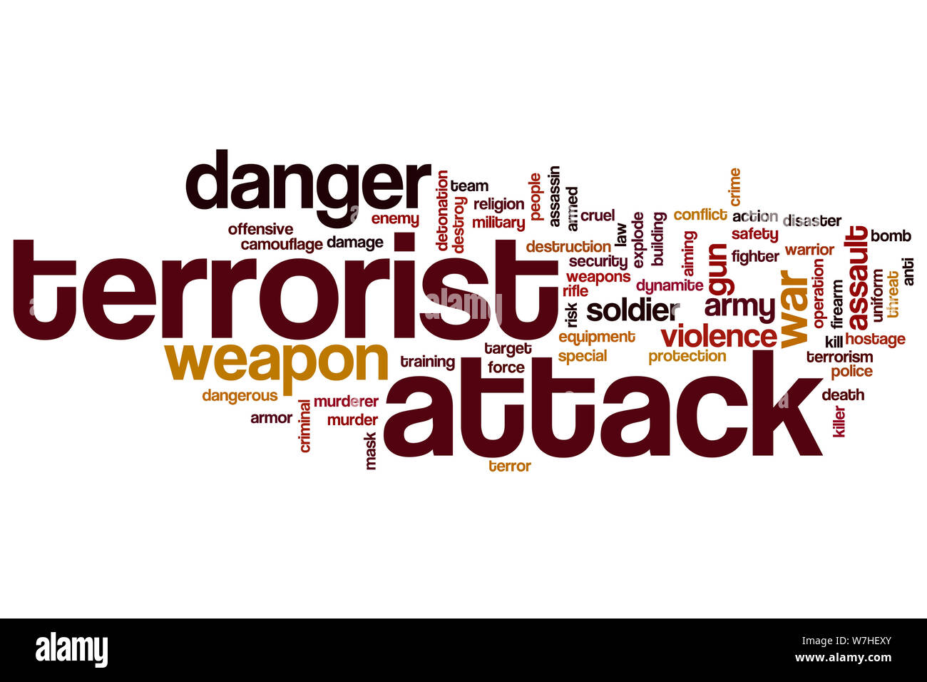 Terrorist attack word cloud concept Stock Photo - Alamy