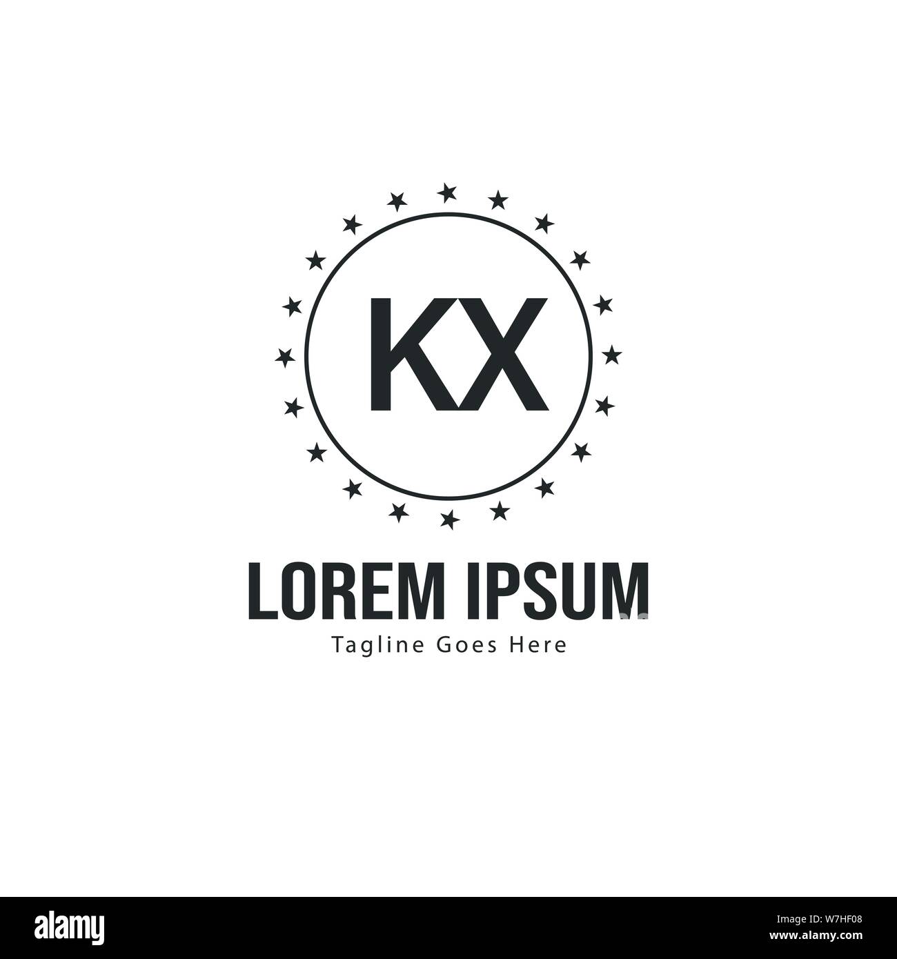 Initial KX logo template with modern frame. Minimalist KX letter logo ...
