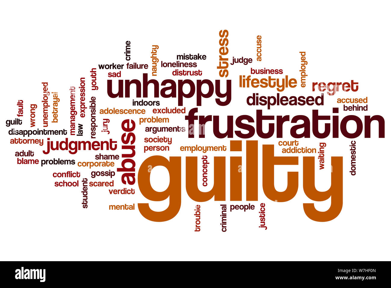 Guilty word cloud concept Stock Photo - Alamy