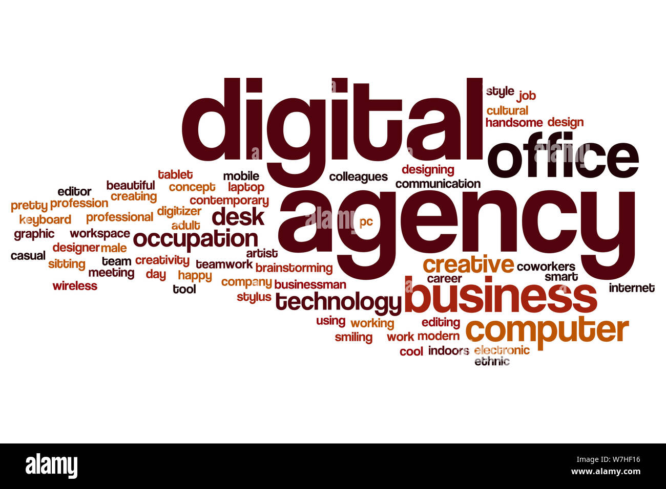 Digital agency word cloud concept Stock Photo - Alamy