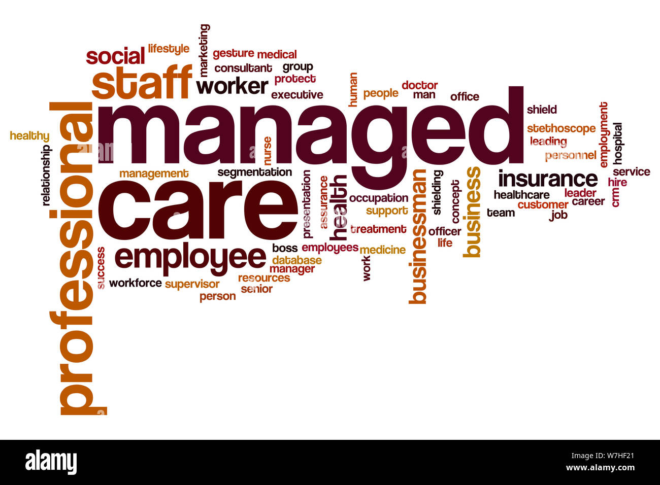 Managed care word cloud concept Stock Photo - Alamy
