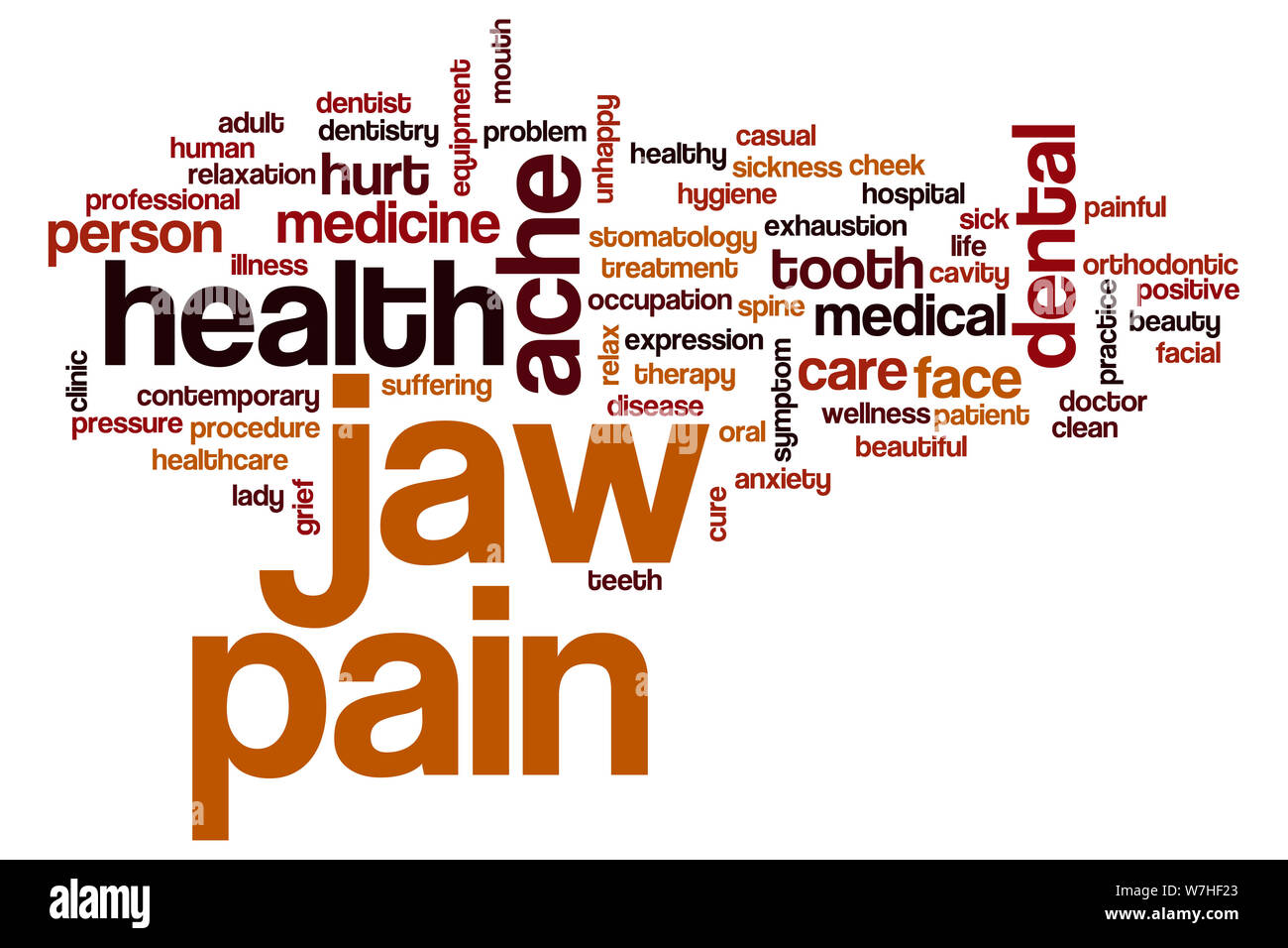 Jaw pain word cloud concept Stock Photo - Alamy