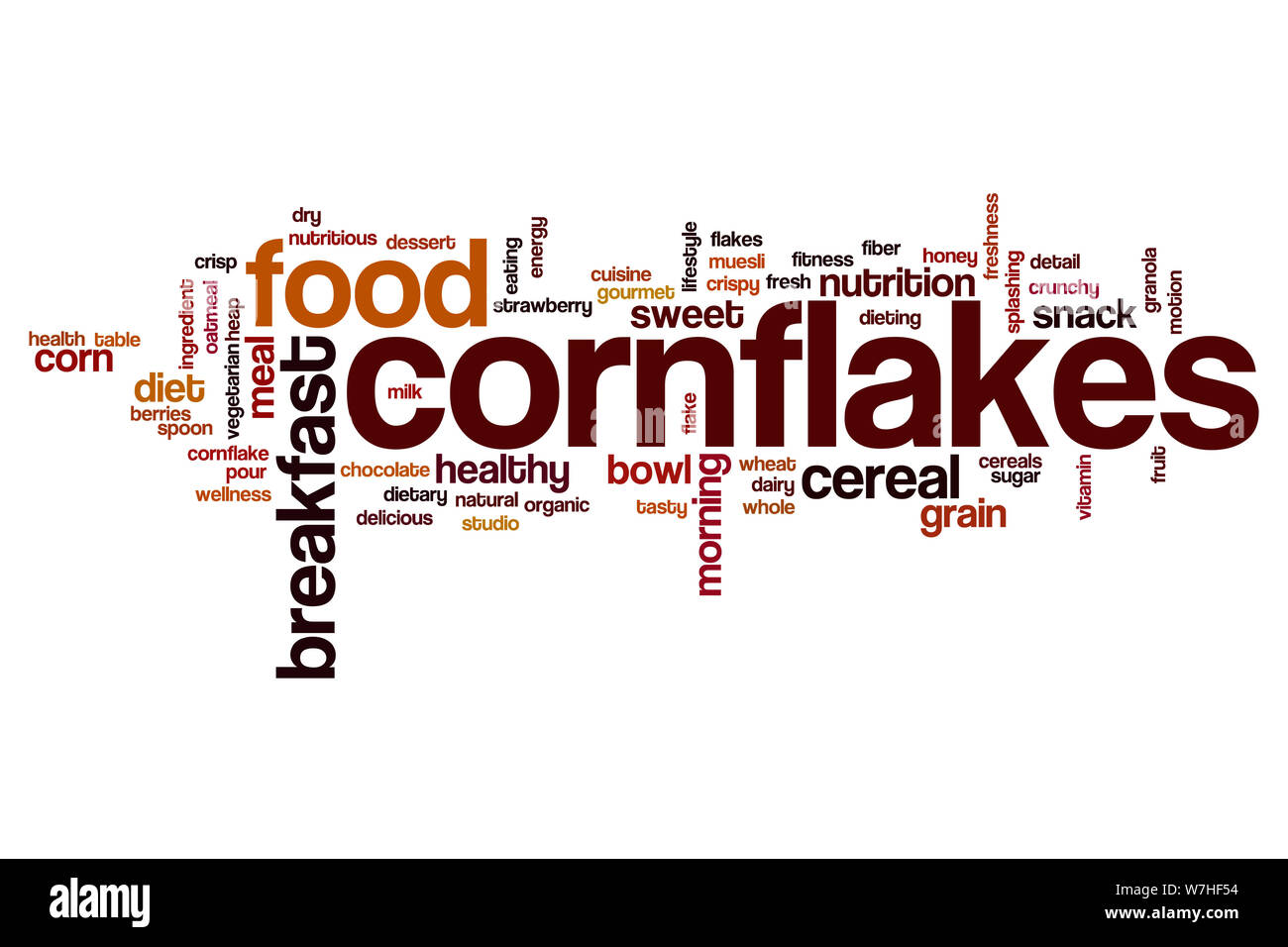 Cornflakes word cloud concept Stock Photo - Alamy