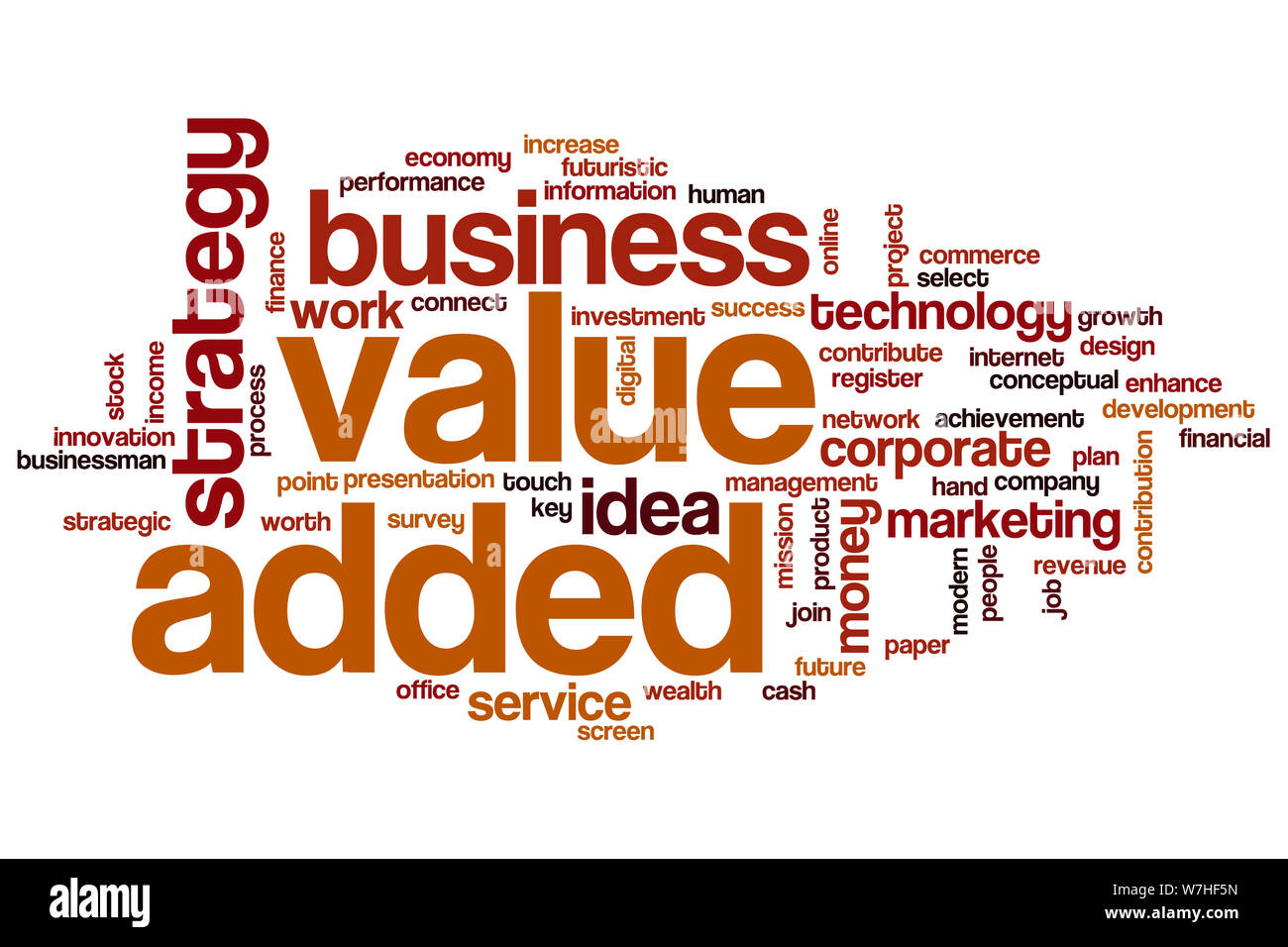 Value added word cloud concept Stock Photo - Alamy