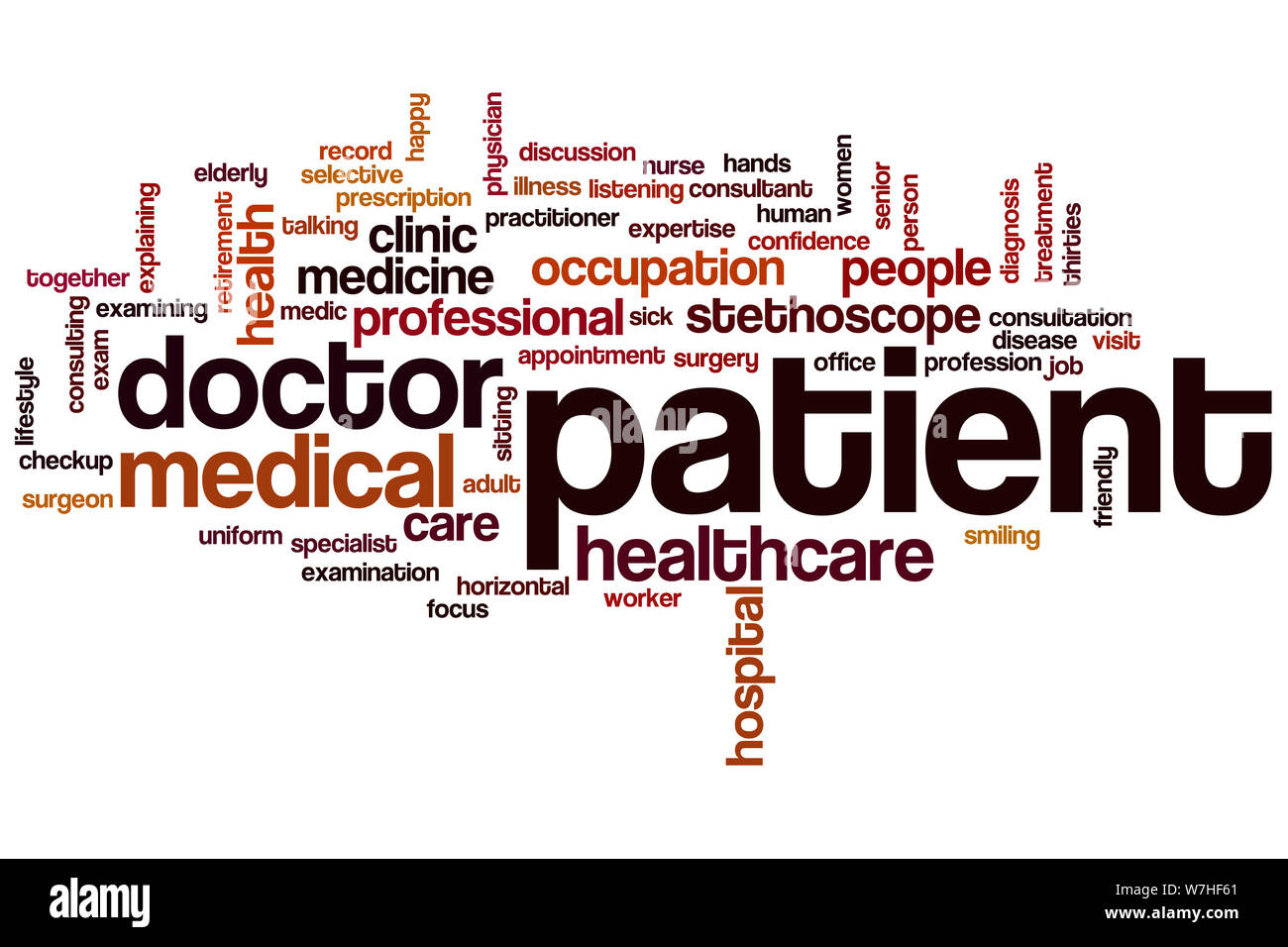 Patient word cloud concept Stock Photo - Alamy