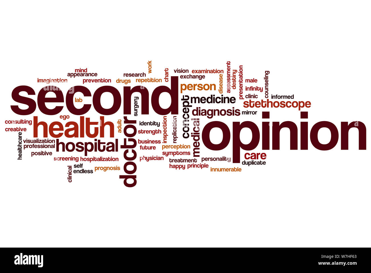 Second opinion word cloud concept Stock Photo - Alamy