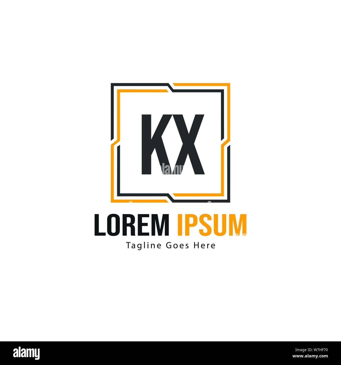 Initial KX logo template with modern frame. Minimalist KX letter logo ...