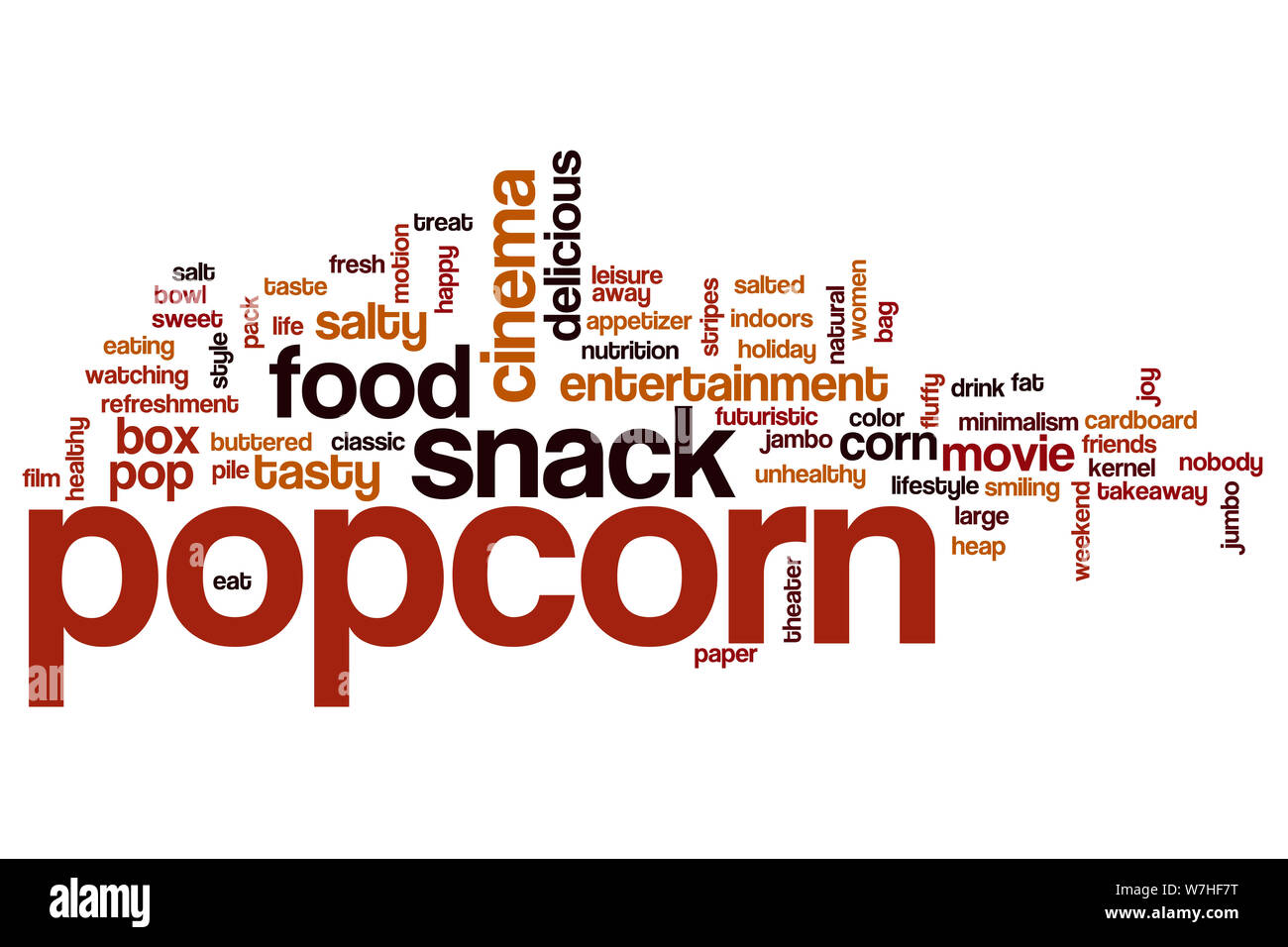 Popcorn word cloud concept Stock Photo - Alamy