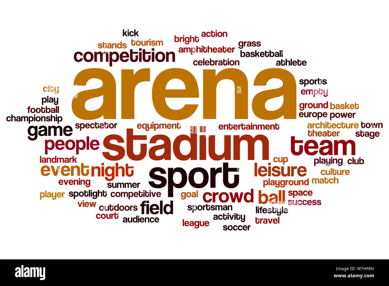 Arena word cloud concept Stock Photo - Alamy