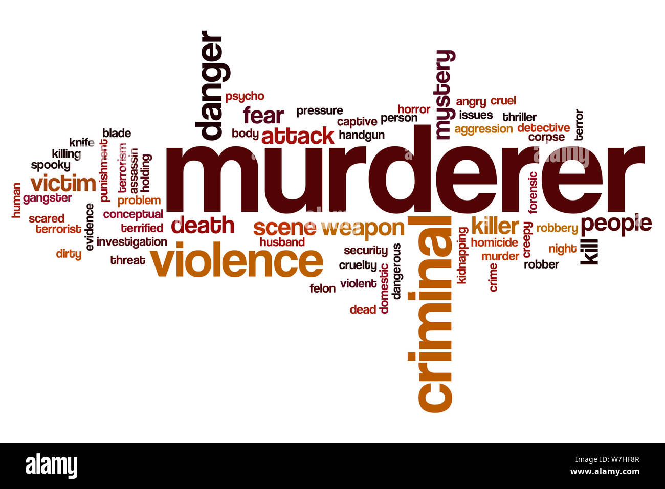 Murderer word cloud concept Stock Photo - Alamy