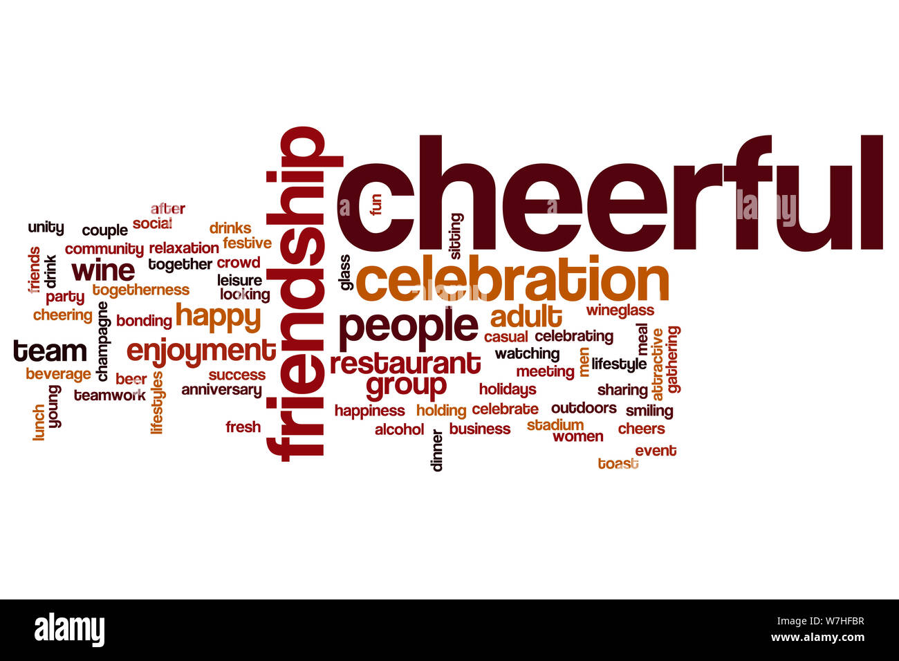 Cheerful word cloud concept Stock Photo - Alamy