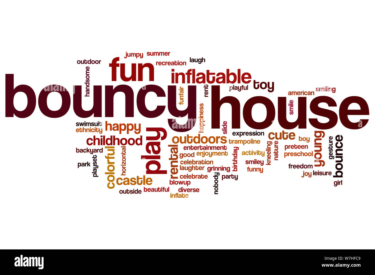 Bouncy house word cloud concept Stock Photo - Alamy
