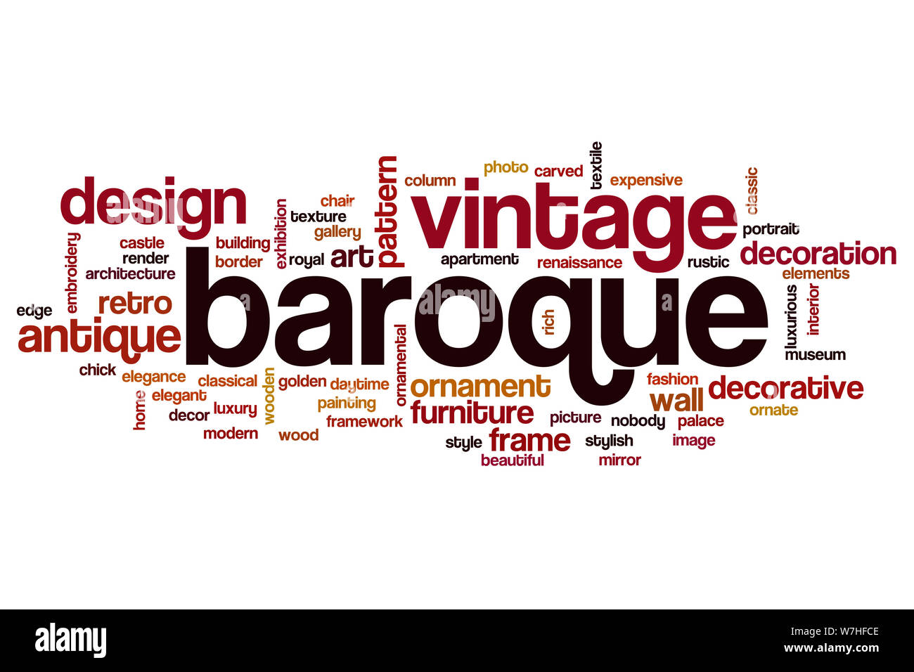 Baroque word cloud concept Stock Photo - Alamy