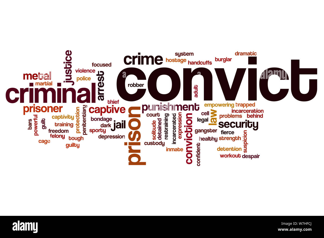 Convict word cloud concept Stock Photo - Alamy