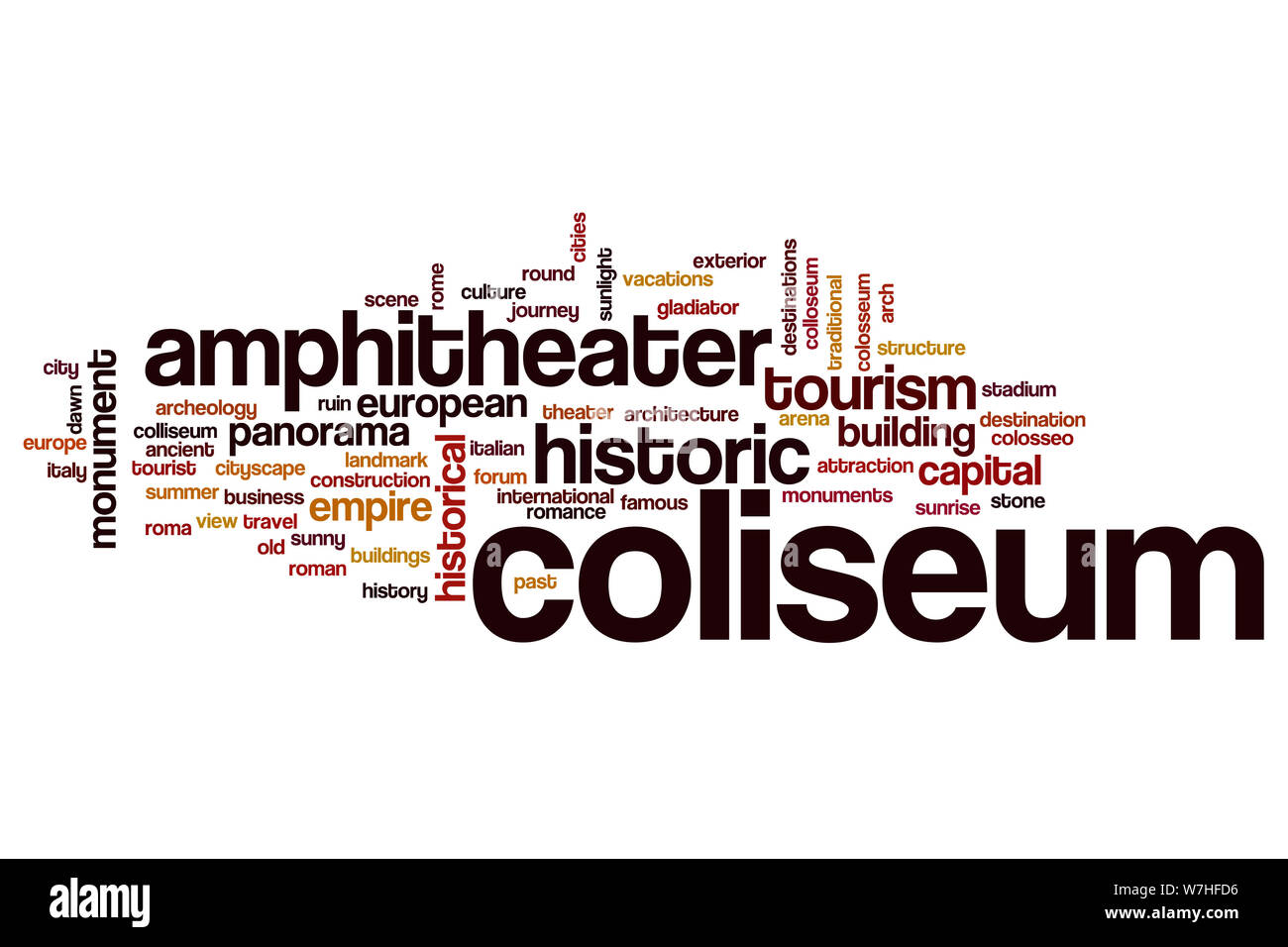 Coliseum word cloud concept Stock Photo - Alamy