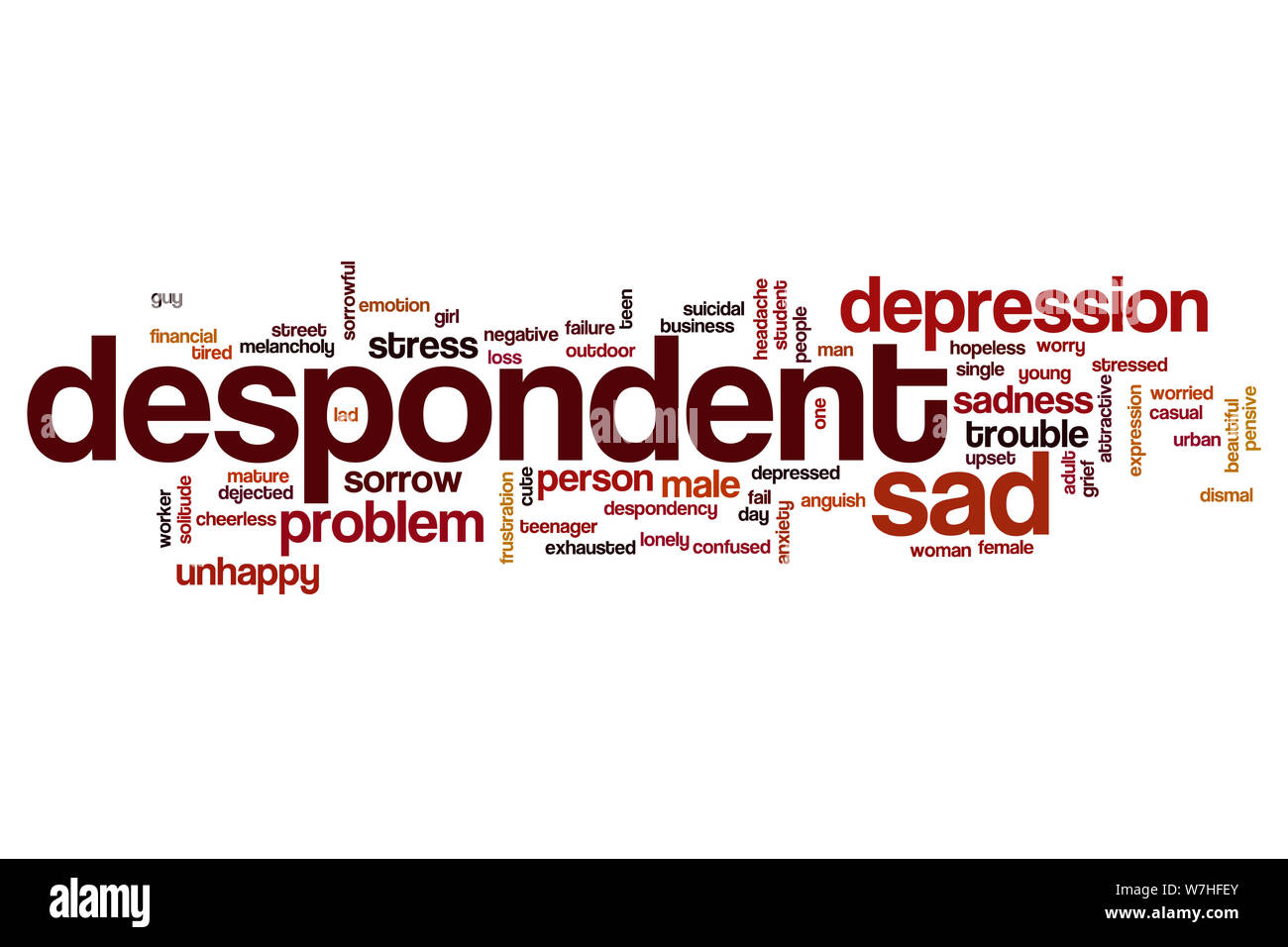 Despondent word cloud concept Stock Photo - Alamy