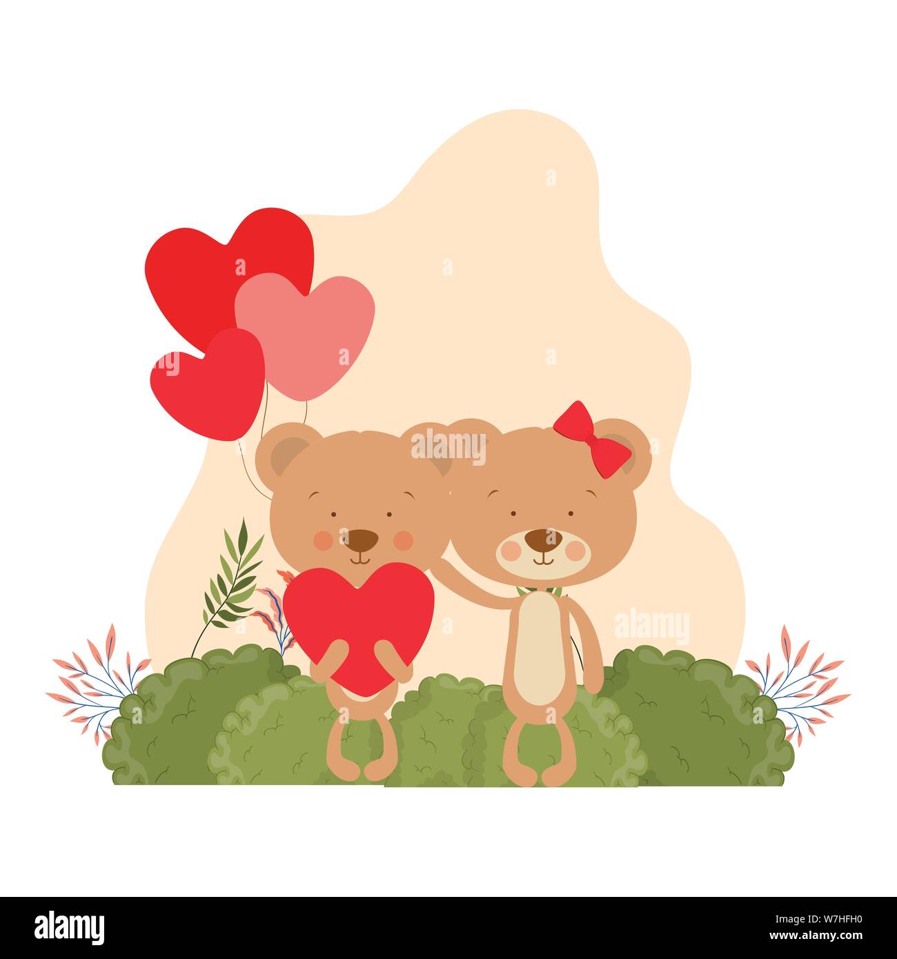 cute couple of bears in love Stock Vector Image & Art - Alamy