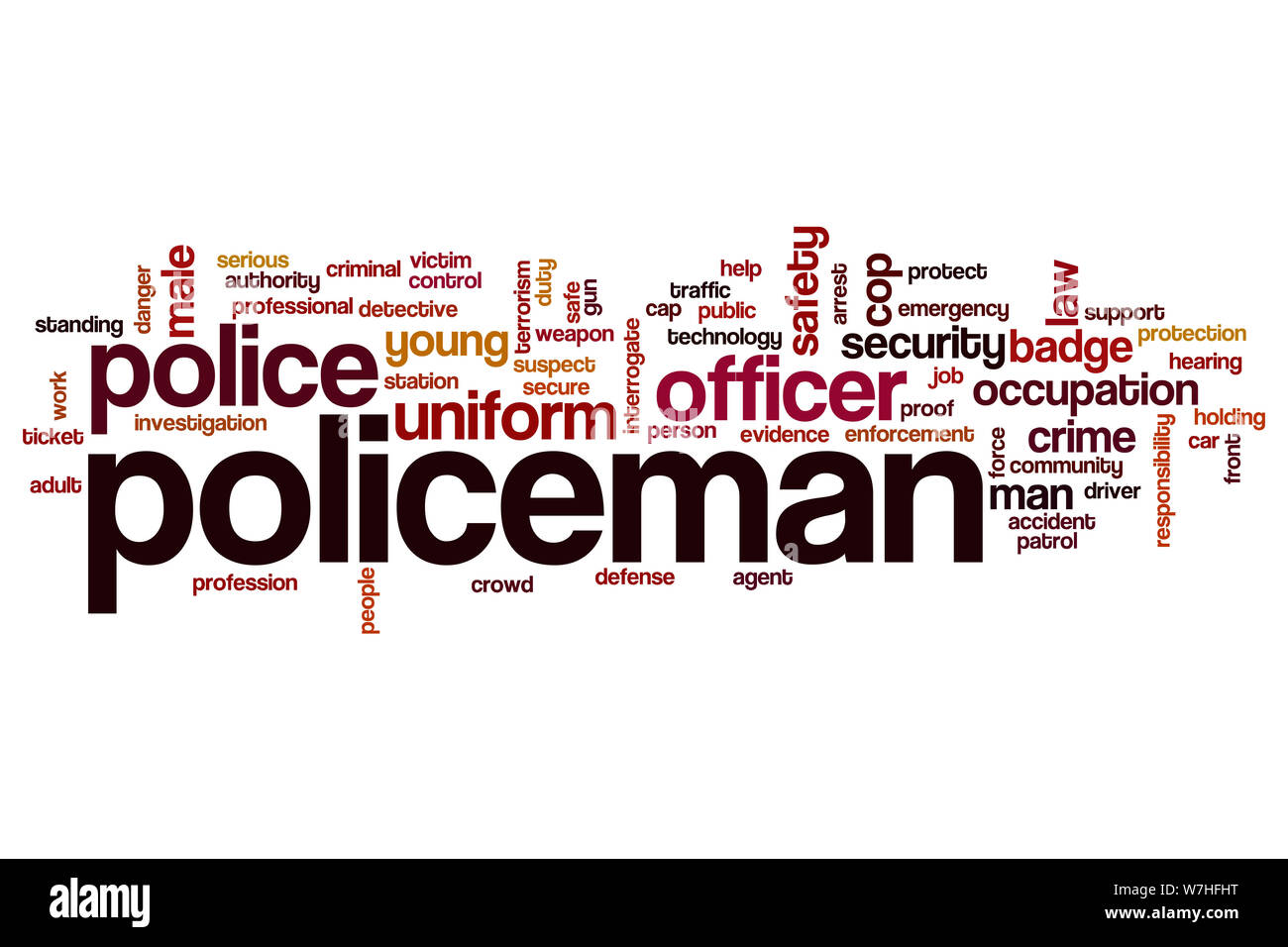 Policeman word cloud concept Stock Photo - Alamy