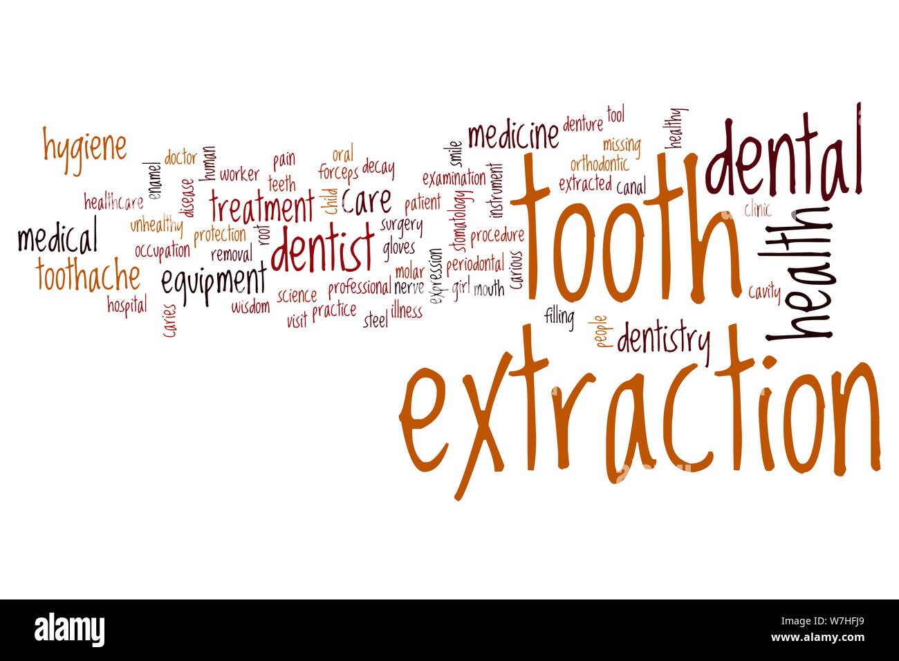 Tooth extraction word cloud concept Stock Photo - Alamy