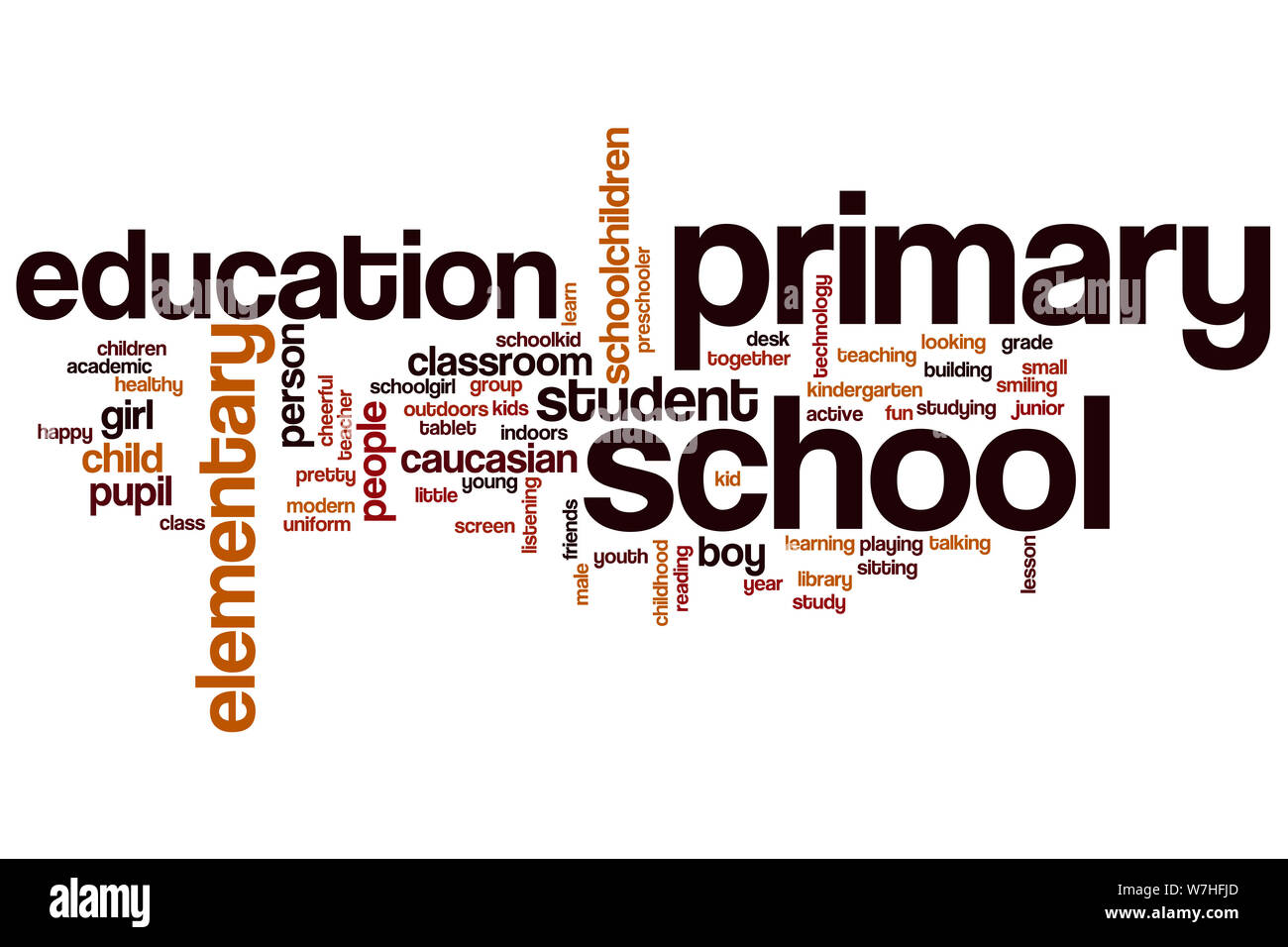 Primary school word cloud concept Stock Photo - Alamy
