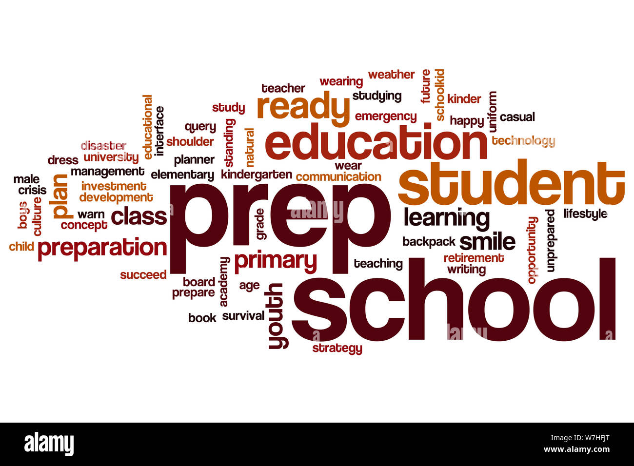 Prep school word cloud concept Stock Photo - Alamy