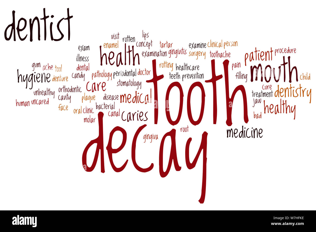 Tooth decay word cloud concept Stock Photo - Alamy