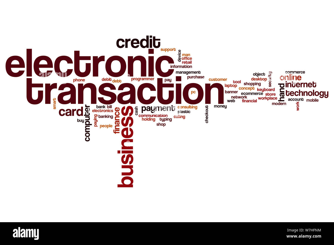 Electronic transaction word cloud concept Stock Photo - Alamy