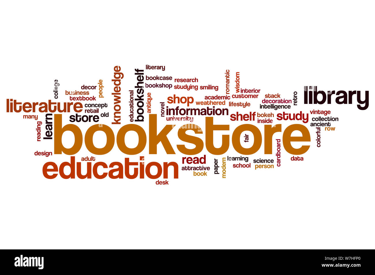 Bookstore word cloud concept Stock Photo - Alamy