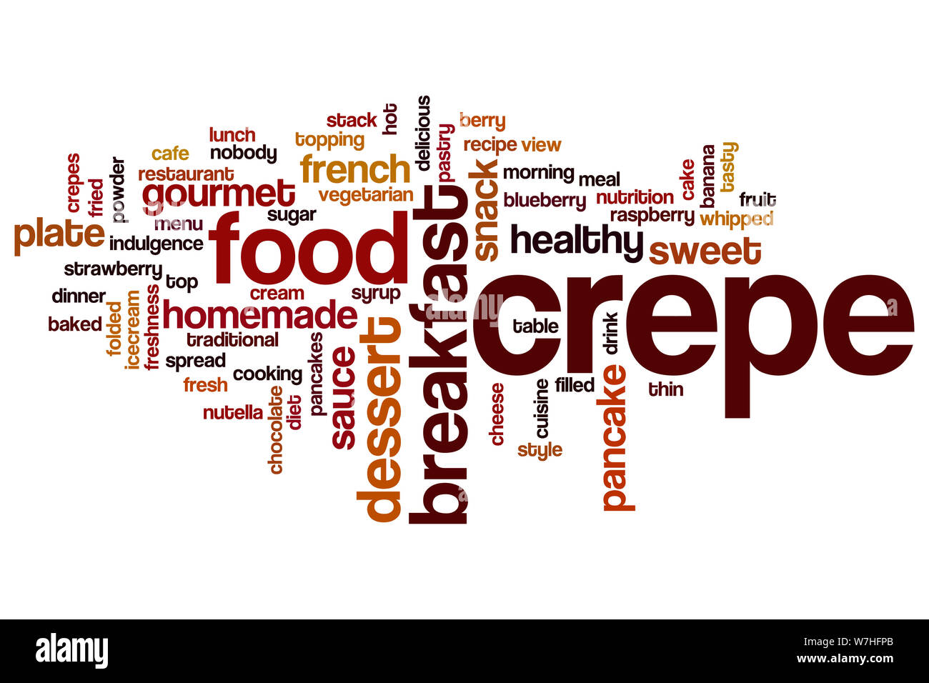 Crepe word cloud concept Stock Photo - Alamy
