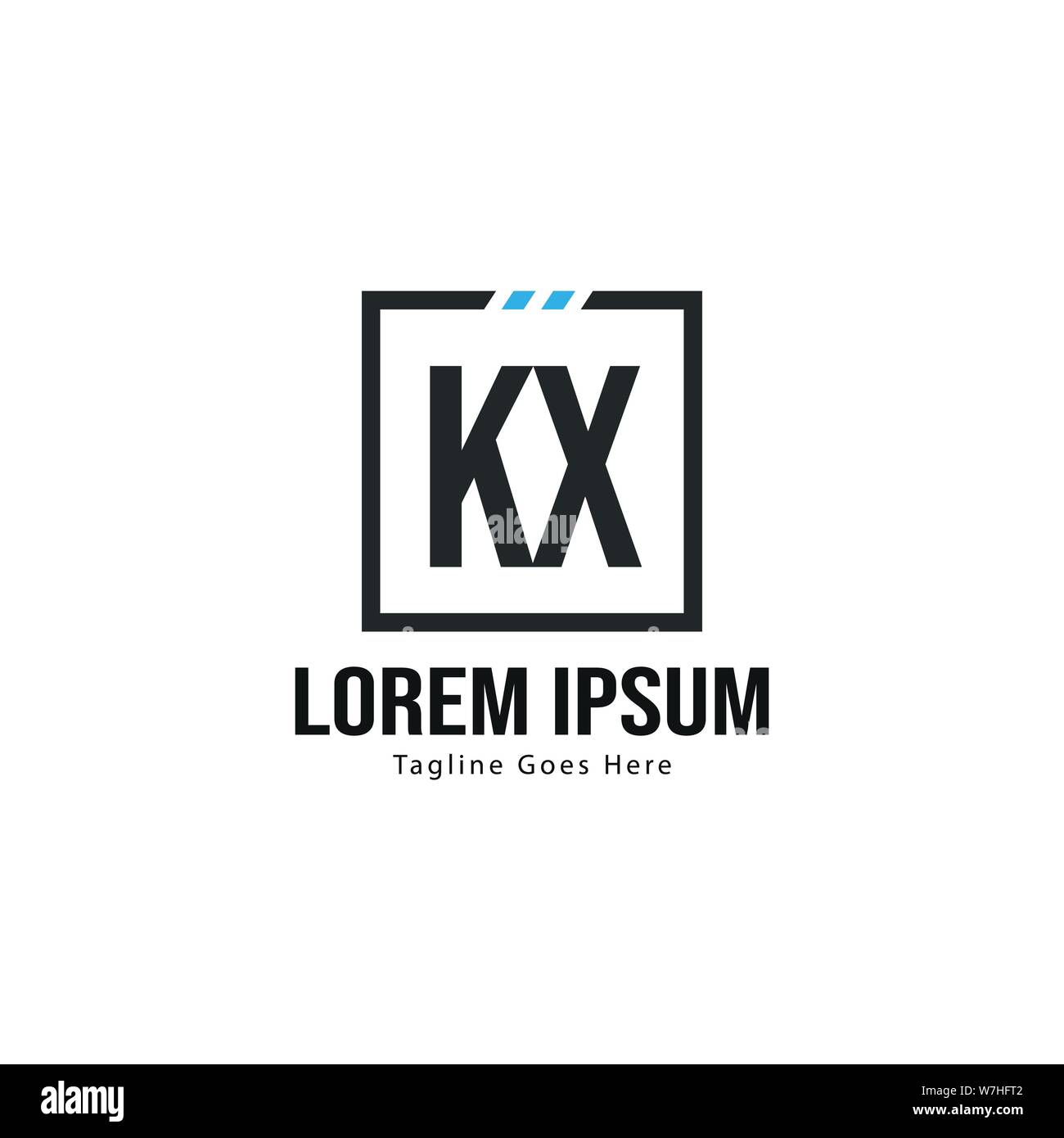 Initial KX logo template with modern frame. Minimalist KX letter logo ...