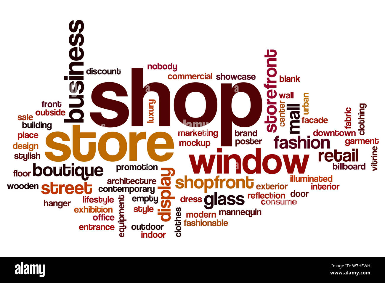 Shop word cloud concept Stock Photo - Alamy