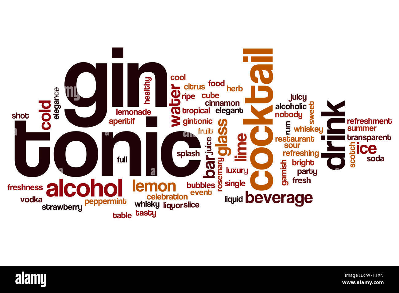 Gin tonic word cloud concept Stock Photo - Alamy