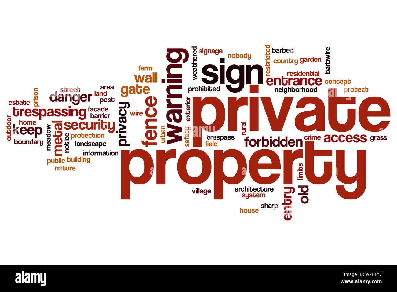 Private property word cloud concept Stock Photo - Alamy