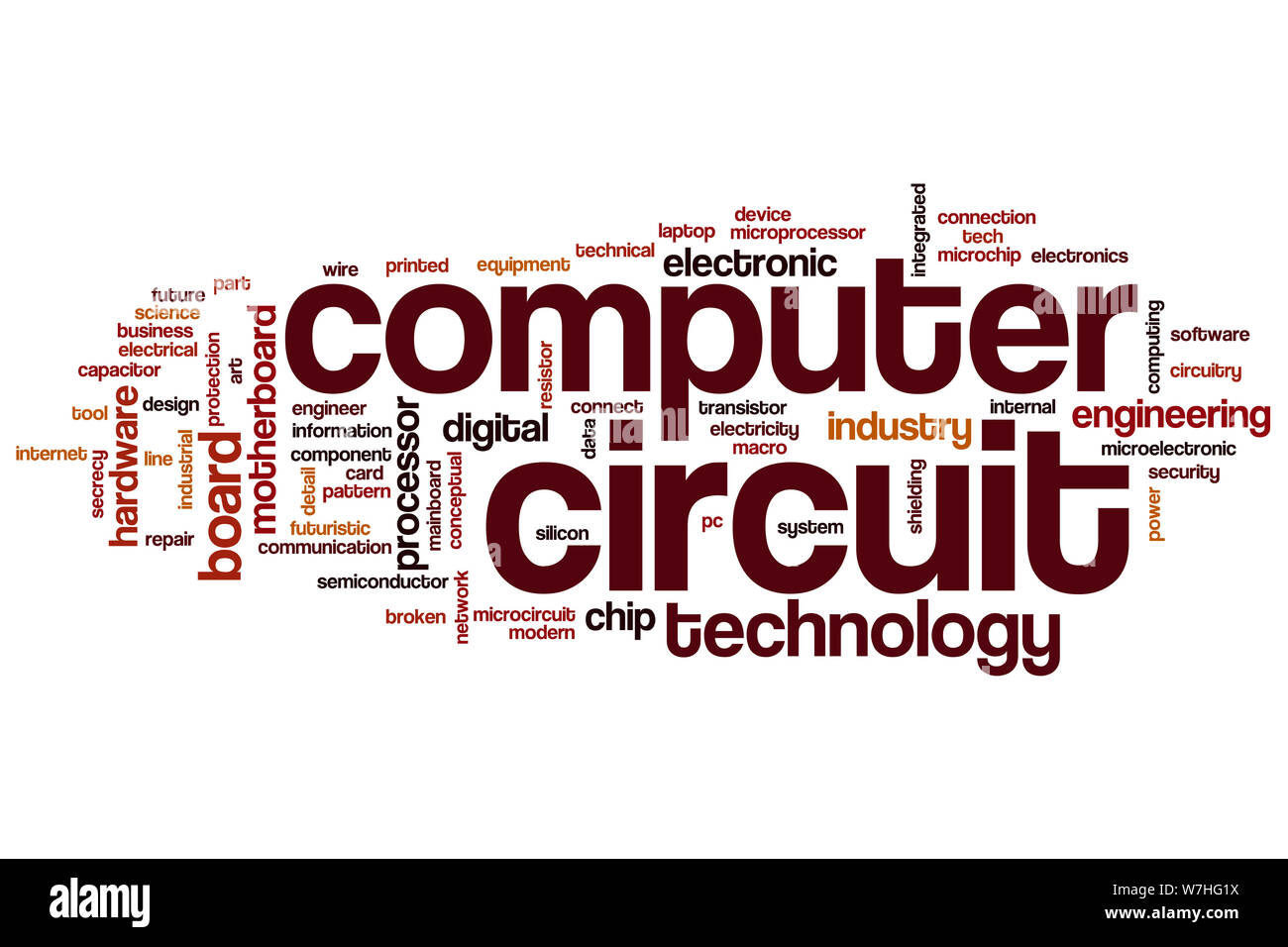 Computer circuit word cloud concept Stock Photo - Alamy