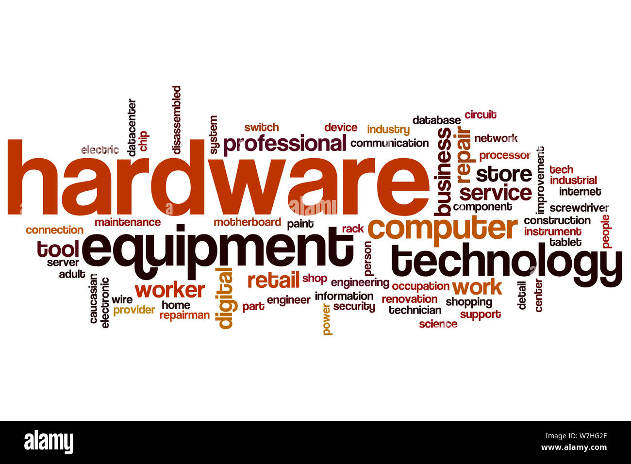 Hardware word cloud concept Stock Photo - Alamy
