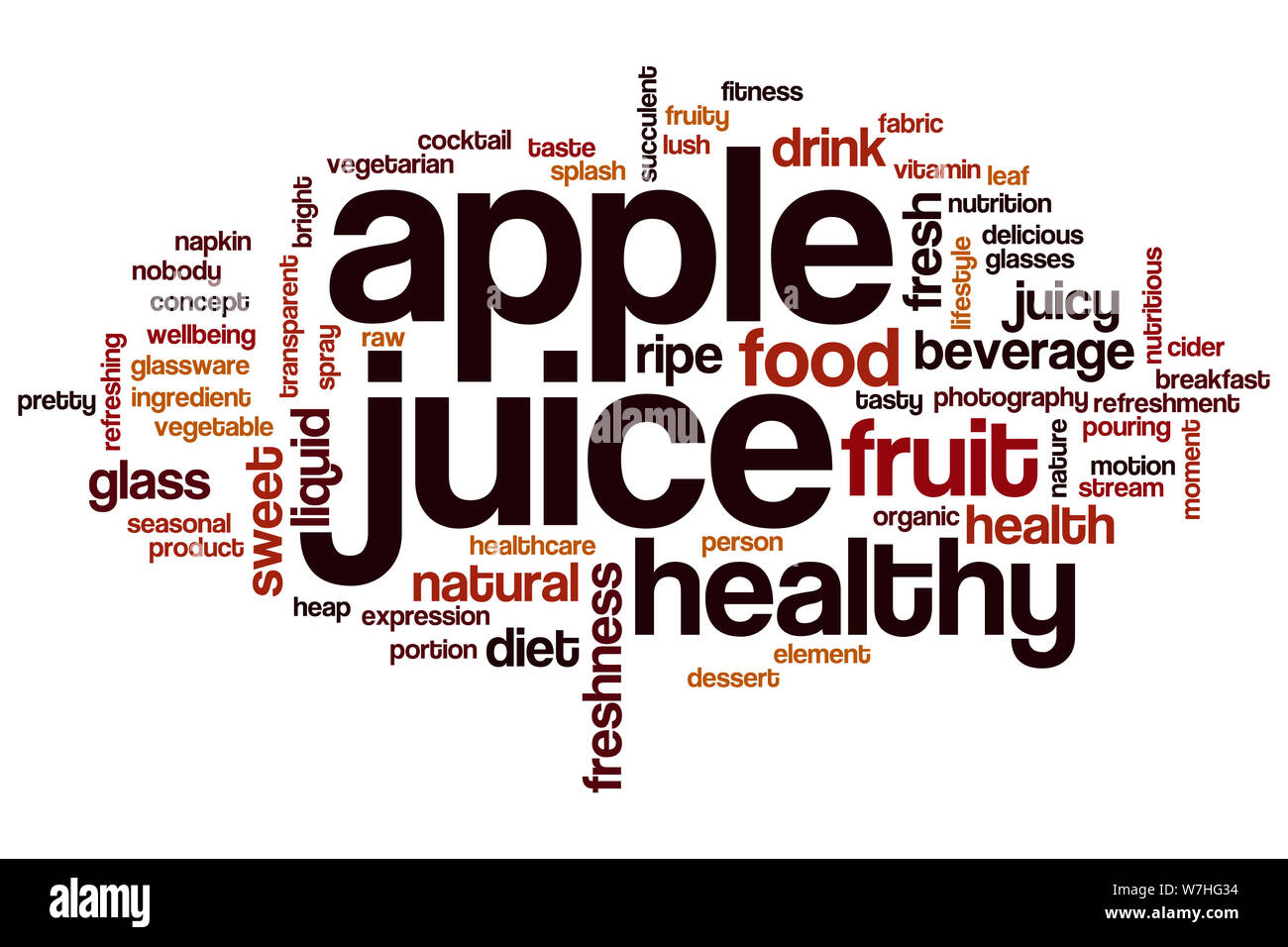 Apple juice word cloud concept Stock Photo - Alamy