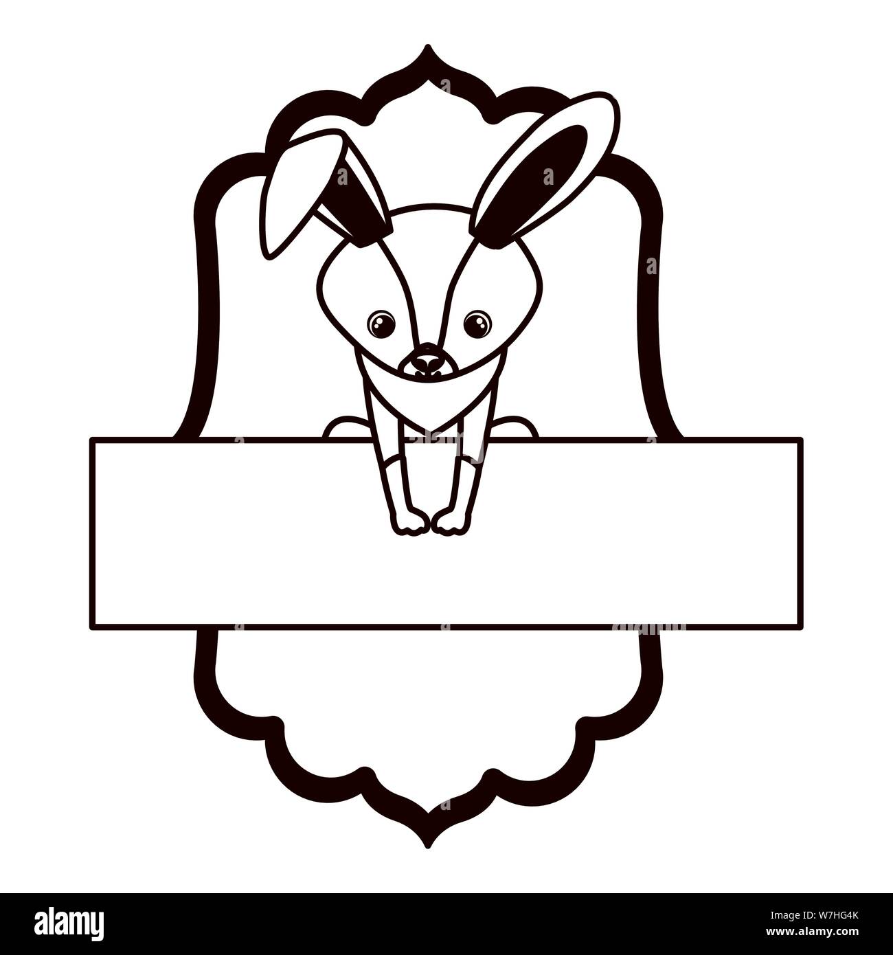 cute and adorable bunny with frame Stock Vector Image & Art - Alamy