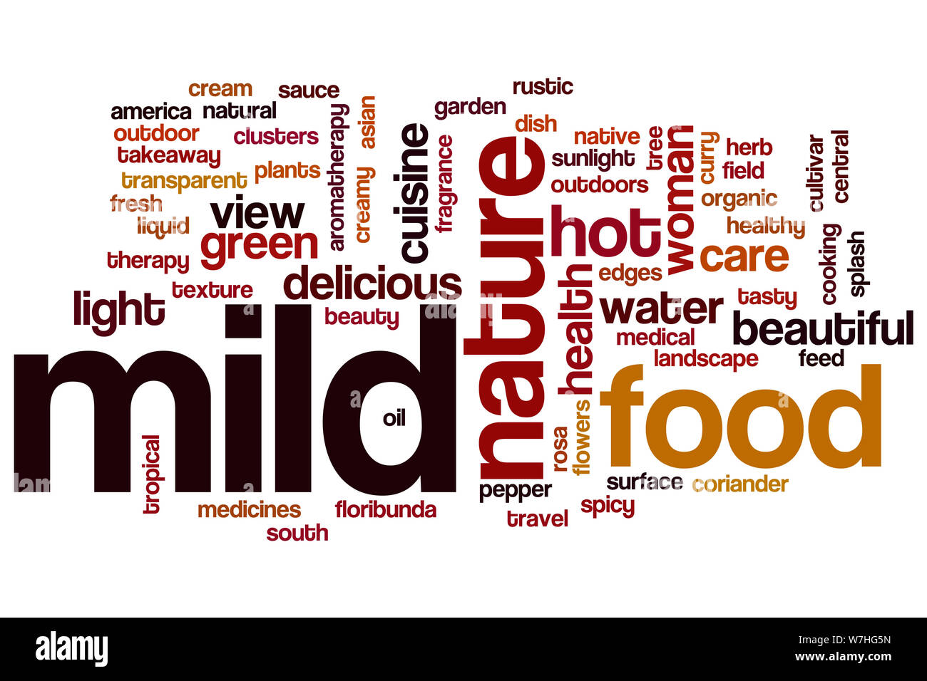 Mild word cloud concept Stock Photo - Alamy