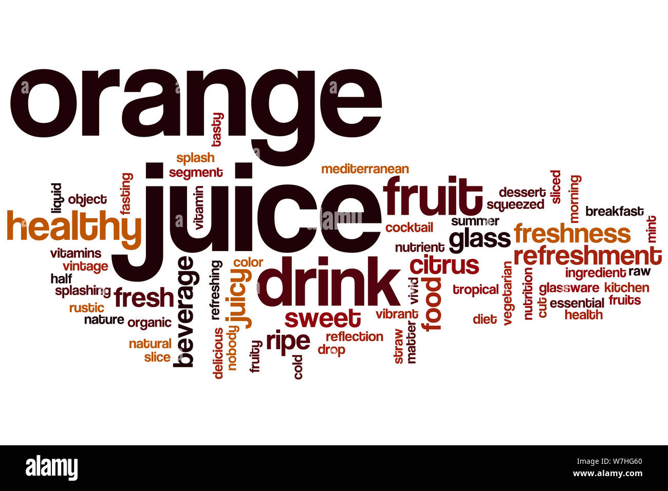 Orange juice word cloud concept Stock Photo - Alamy