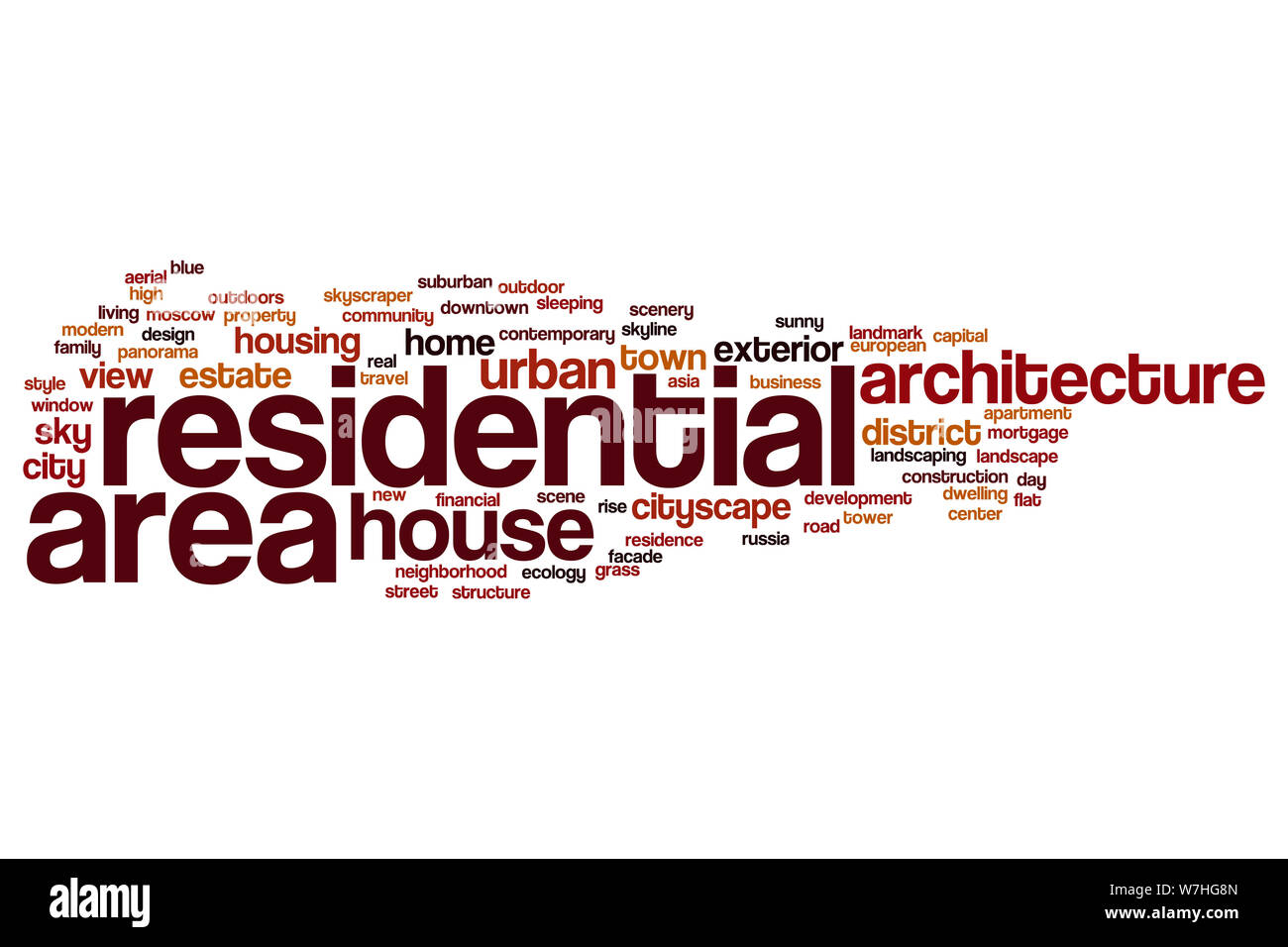 Residential area word cloud concept Stock Photo - Alamy