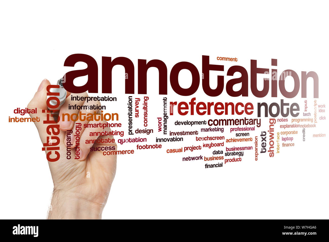 Annotation word cloud concept Stock Photo - Alamy