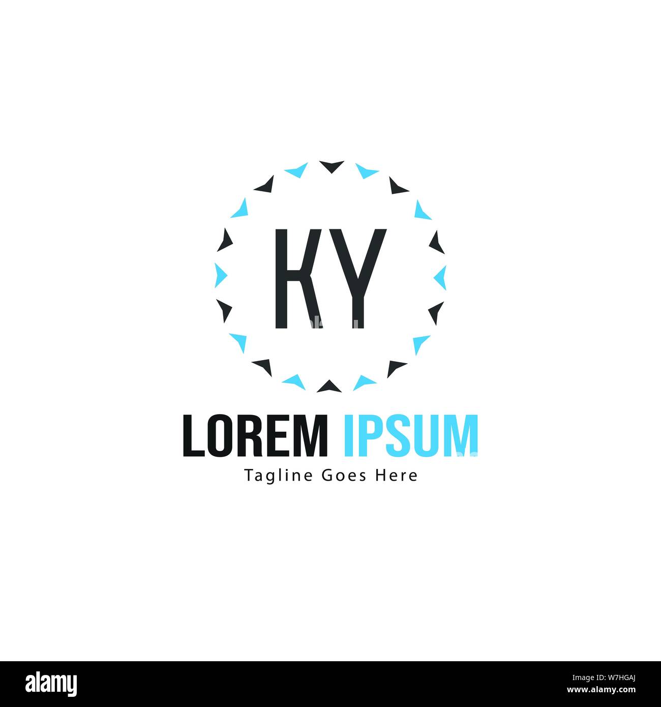 Initial KY logo template with modern frame. Minimalist KY letter logo ...