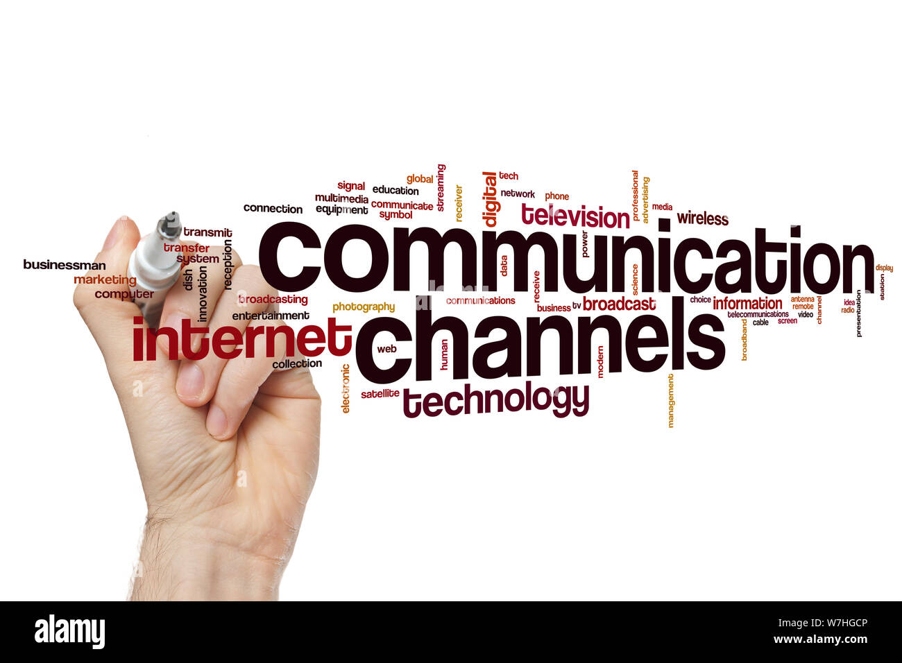 Communication channels cloud concept Stock Photo - Alamy