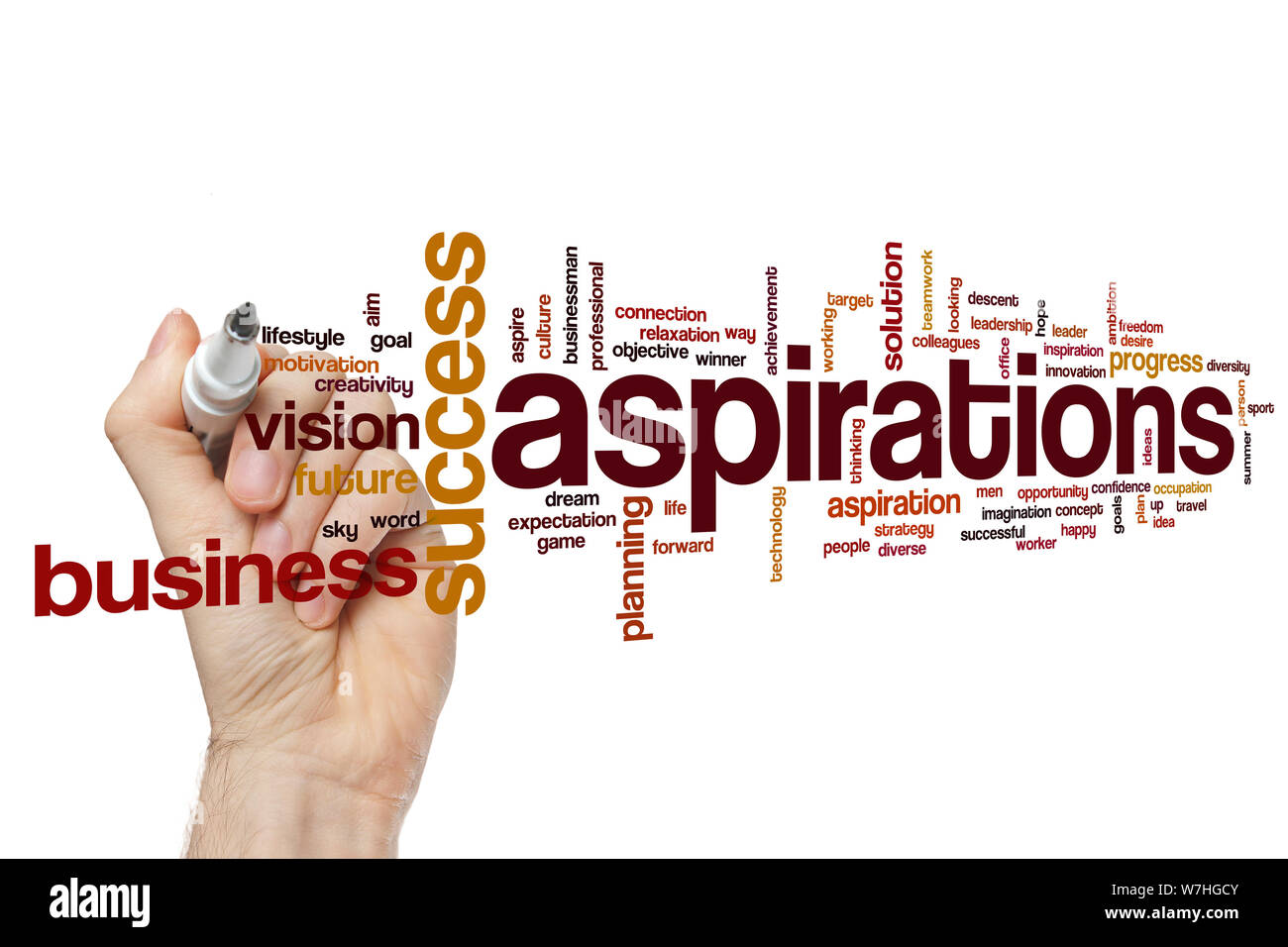 Aspirations word cloud concept Stock Photo - Alamy