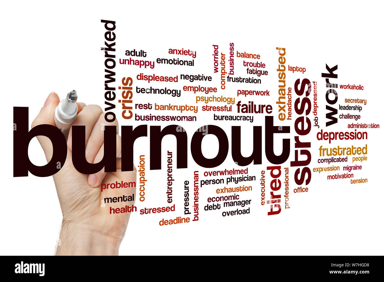 Work burnout anxiety mental Cut Out Stock Images & Pictures - Alamy