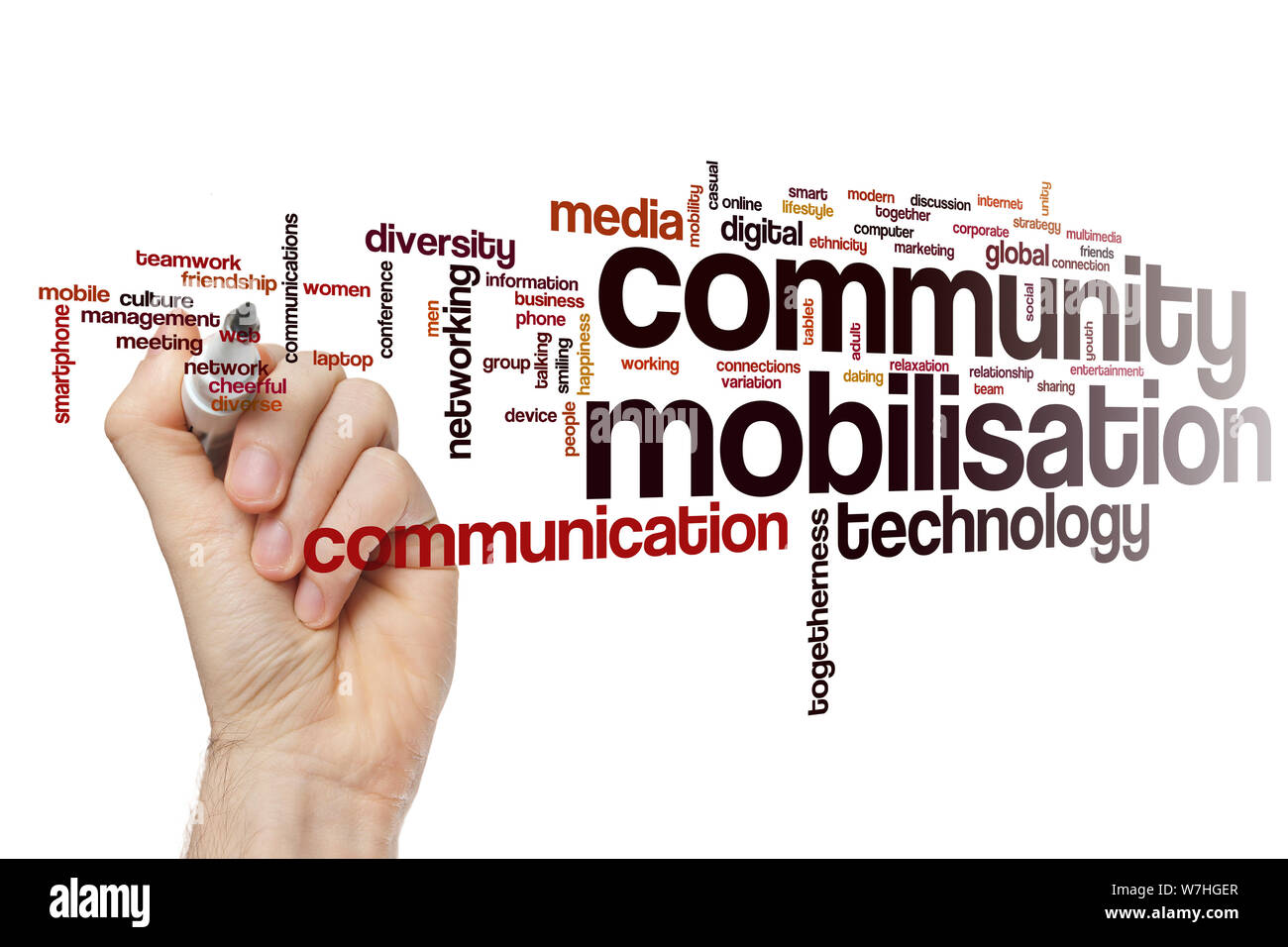Community mobilisation word cloud concept Stock Photo - Alamy
